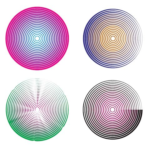 Premium Vector Concentric Circle Elements Spaced Concentric Circle Rings Sound Wave Line In A
