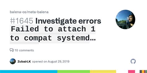Investigate Errors `failed To Attach 1 To Compat Systemd Cgroup