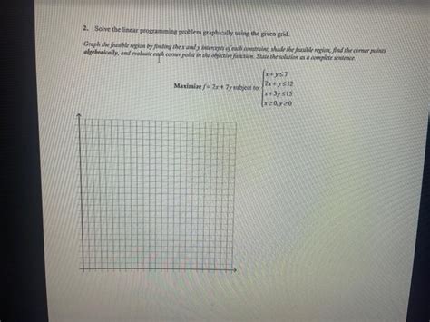 Solved 2 Solve The Lincar Programming Problem Graphically Chegg