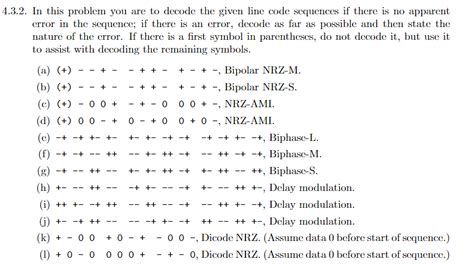 Solved 32 In This Problem You Are To Decode The Given Line