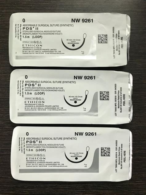 Violet Absorbable Polydioxanone Monofilament Suture Packaging Type Single Foil At Rs 448 50