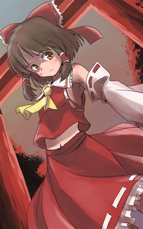 Safebooru Armpits Ascot Bow Brown Hair Detached Sleeves Frilled Skirt