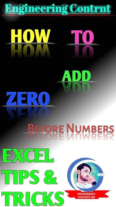 how to add zero before numbers in excel shorts ytshorts exceltips