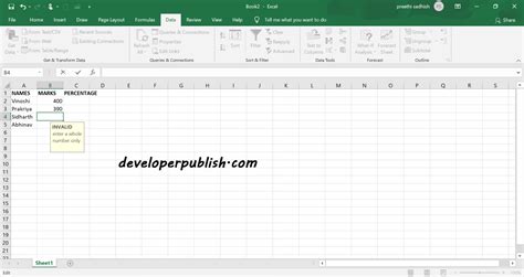 Restrict Data To Number Or Decimal In Microsoft Excel