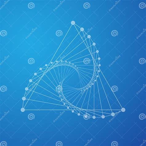 Blue Abstract Geometric Linear Background With Triangles Stock