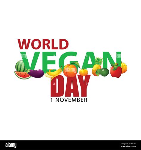 World Vegan Day 1 November Creative Typography Cover With Different