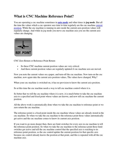 What Is Cnc Machine Reference Point Pdf Numerical Control Computing