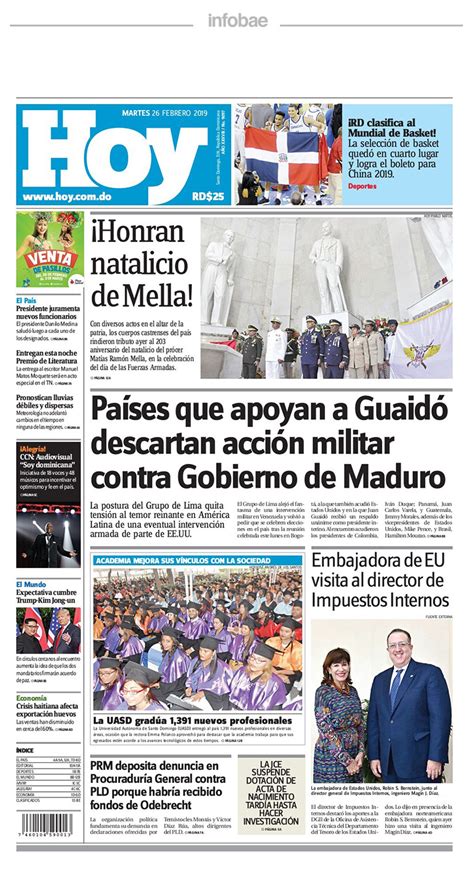 Hoy Dominicana 26 De Febrero De 2019 Infobae