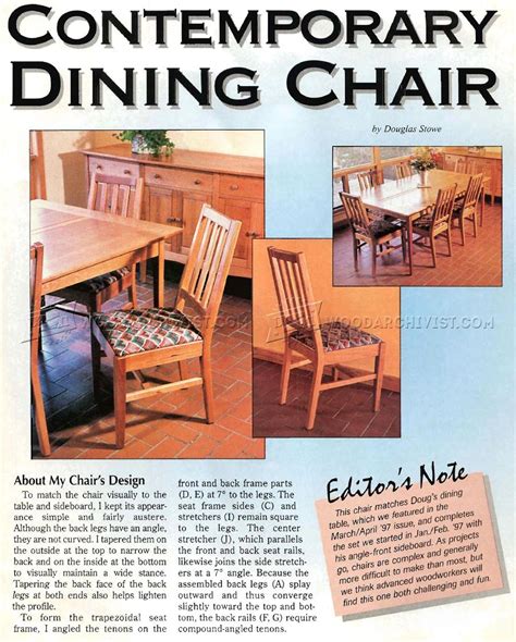 Contemporary Dining Chair Plans • Woodarchivist