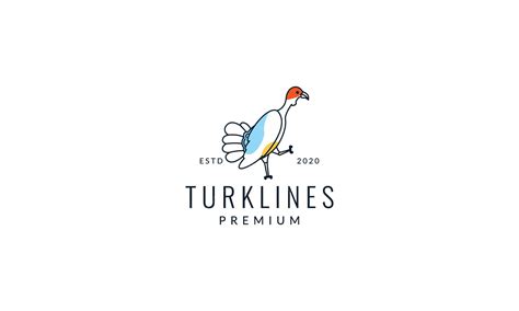Premium Vector Bird Turkeys Colorful Line Logo Vector Illustration Design