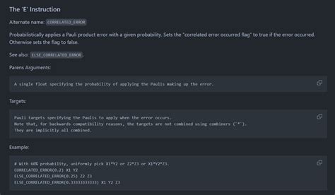 Error Correction In Stims `correlatederror` Docs Example Where