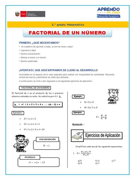 Factoriales Matematica Pdf Matemáticas