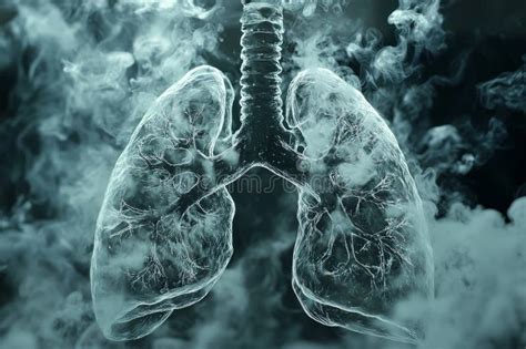 Lungs Made Of Smoke With Detailed Bronchial Structure Stock Image Image Of Particles Breath