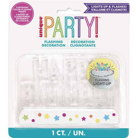 Flashing Happy Birthday Cake Decoration Omg Party Store