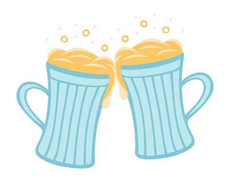 Dos Vasos Con Cerveza Ilustración Para Impresión Fondos Cubiertas Y