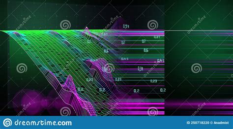 abstract background with virtual screen data and blurred lines visual
