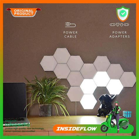Jual Lampu Hias Dinding Kamar Tembok Hexagonal Touch Sensor Cool White