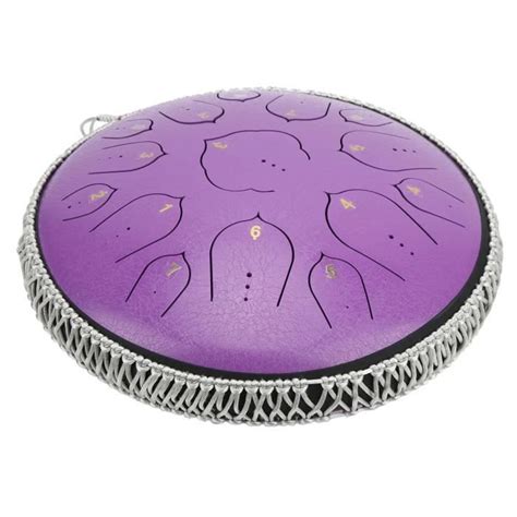 Salalis Handpan 15 Notes D Key Drum Acier Violet Pour Relaxation