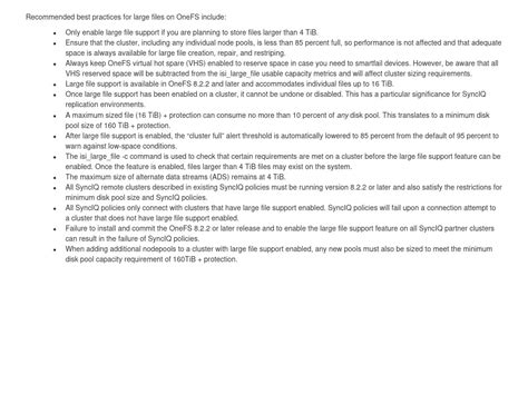 best practices and considerations powerscale onefs large file support