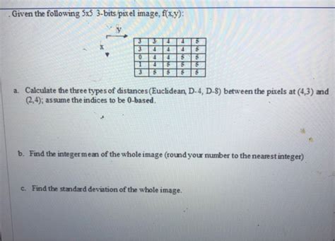 solved given the following 5x5 3 bits pixel image fxy