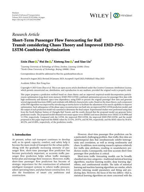 Pdf Short Term Passenger Flow Forecasting For Rail Transit