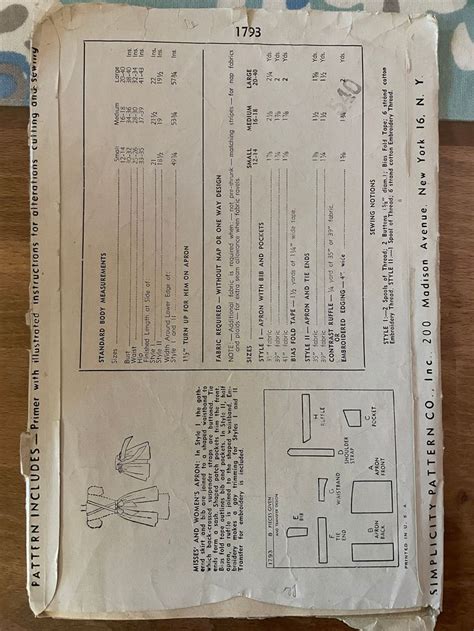Simplicity 1793 Pattern Uncut 1940s Vintage Full Sweetheart Neckline