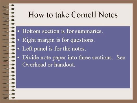 The Cornell Note Taking Method A Proven Way