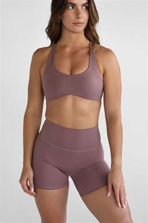 Sculpt Bike Shorts Mauve High Waisted Squat Proof 5 Star Rated