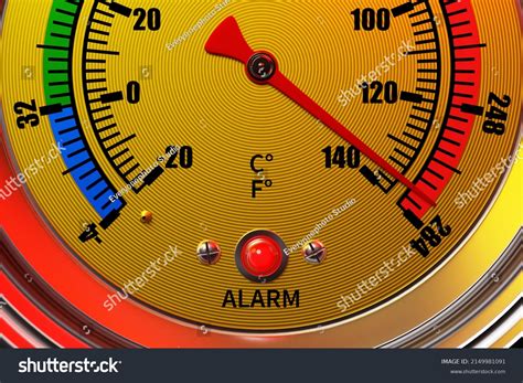 Round Temperature Sensor Indicator Critical Level Stock Illustration 2149981091 Shutterstock