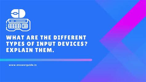 What Are The Different Types Of Input Devices