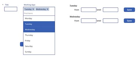 A Form With A Multi Select Dropdown With Additional Information Collected For Each Selected