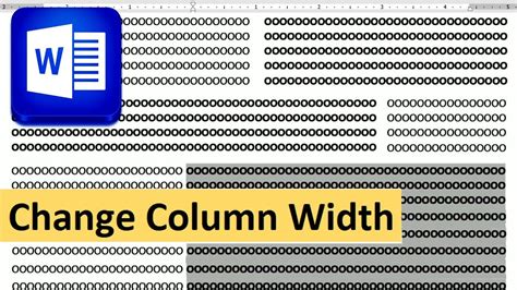 How To Change Column Width And Spacing In Microsoft Word YouTube