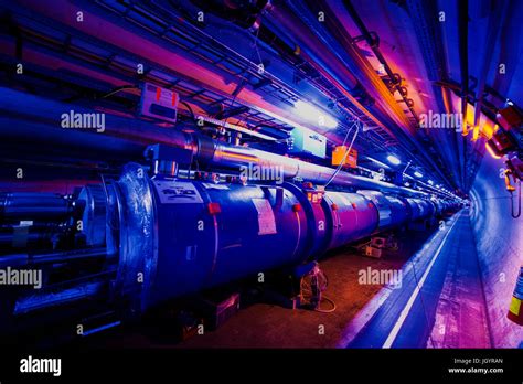 Large Hadron Collider Tunnel Stock Photo Alamy