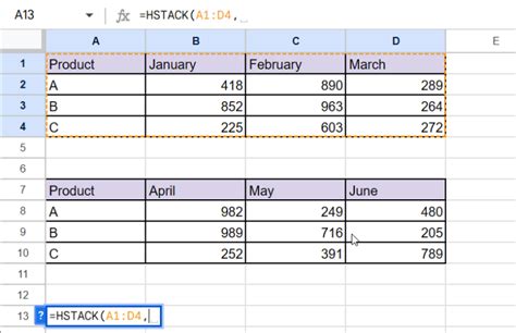 How To Use HSTACK Function In Google Sheets Sheetaki