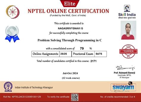nagasrivysnavi g on linkedin programming nptel achievement problemsolving