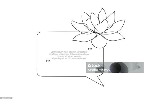 연꽃과 말풍선의 연속적인 한 선 그리기 흰색 배경에 유행 한 라인 아트 벡터입니다 벡터 일러스트 레이 션 꽃 나무에 대한 스톡