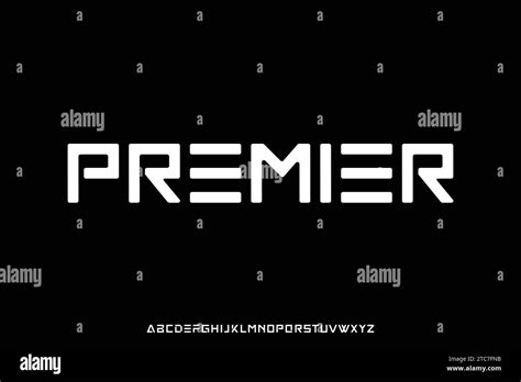 Modern Soft Edge Alphabet Display Font Vector Geometric Technology