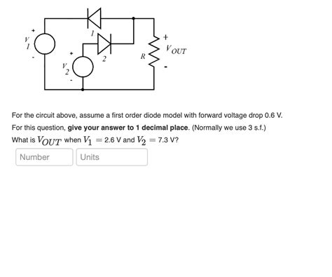 Solved For The Circuit Above Assume A First Order Diode Chegg