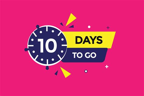 10 Days Left Countdown To Go One Time Template 10 Day Countdown Left Banner Label Button