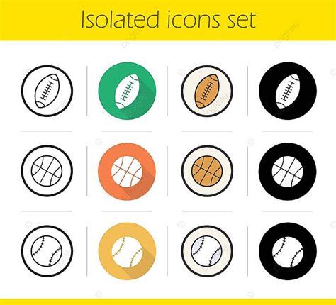Sport Balls Icons Set Line Thin Sport Vector Line Thin Sport PNG And