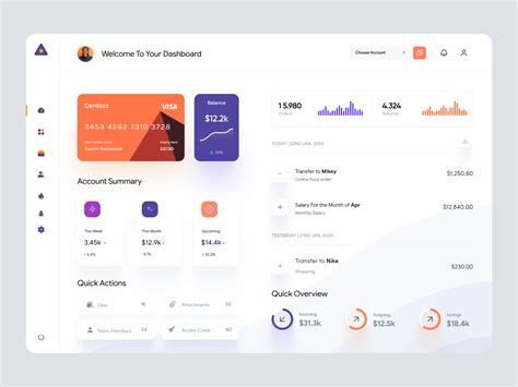 personal wallet and banking dashboard user interface concept by mike taylor on dribbble