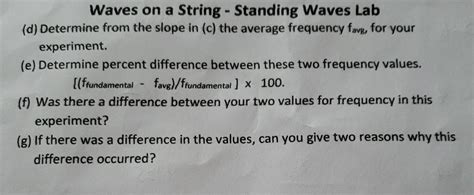 solved waves on a string standing waves lab part i b