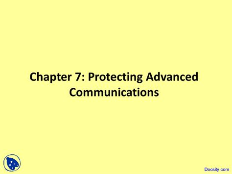 Protecting Advanced Communications Network Security Lecture Slides
