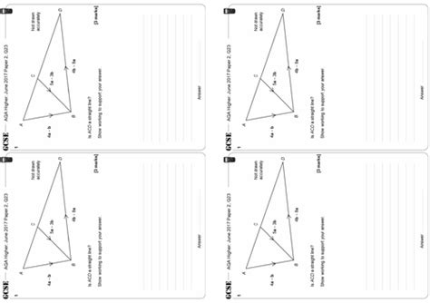 Vector Proofs Gcse Questions Higher Aqa Teaching Resources