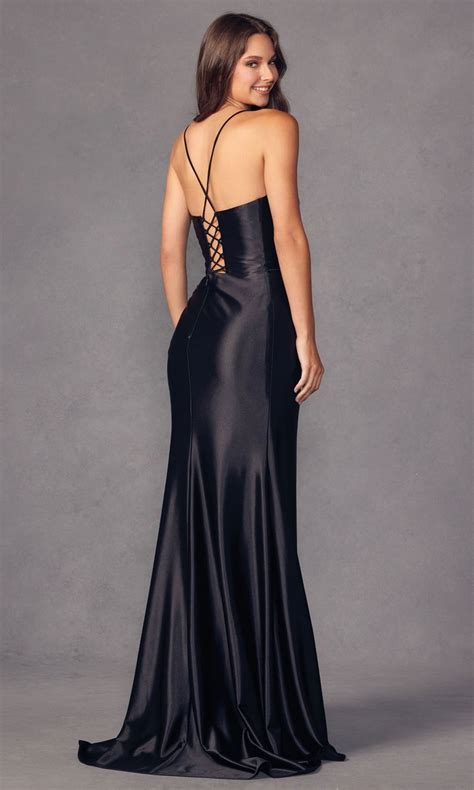 Long Jersey Prom Dress With Plunging V Neck Promgirl