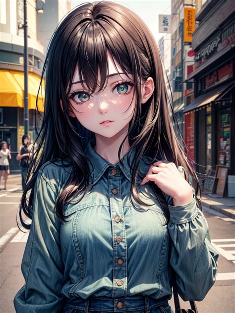 8k 最高品質 傑作 超高解像度 女の子1人 女性 美しい目 顔の詳細 濃い黒髪 長い髪 緑色の目 SeaArt AI