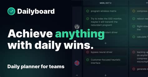 Dailyboard A Daily Planner For Committed Teams