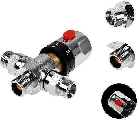 Thermostatic Mixing Mixer Valve Hot Cold Shower Blending With G1 2 Connector Water Temperature