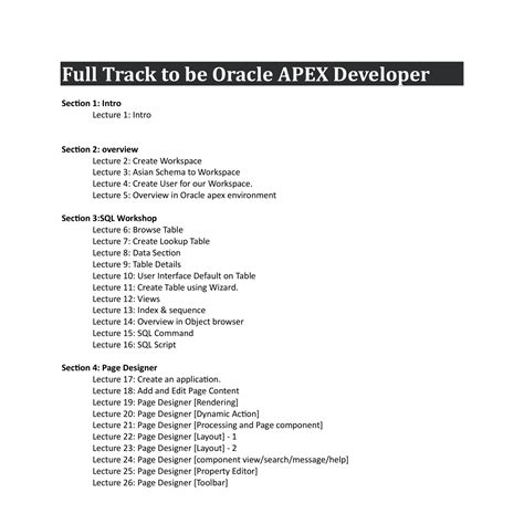 Full Track To Be Oracle Apex Developer Contentpdf Docdroid