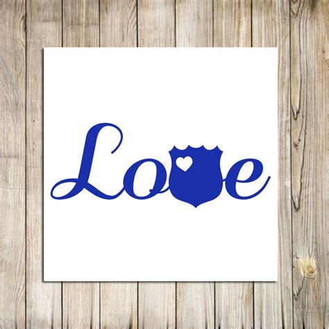 Love Police Officer Badge Decal Police Sticker Thin Blue Etsy Uk